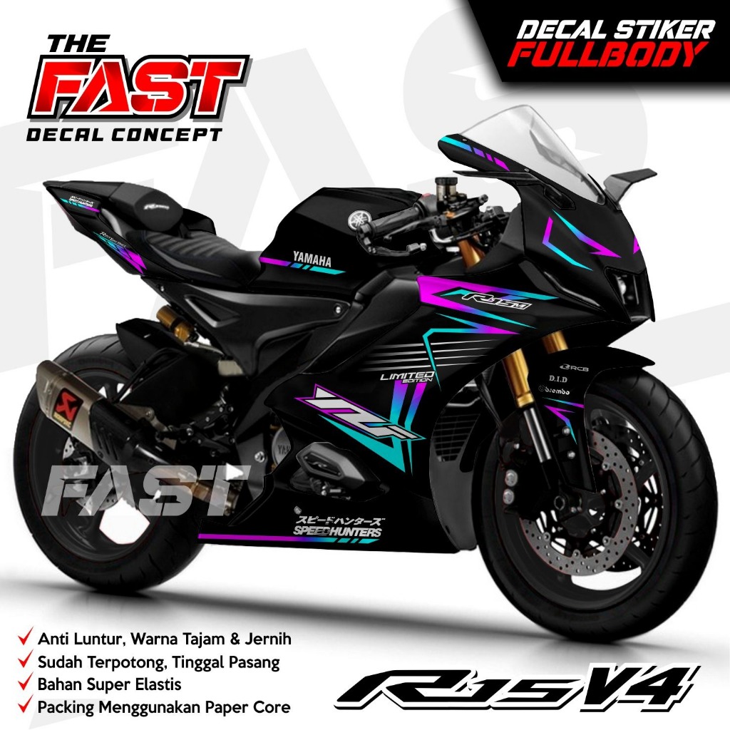 R15 v4 Full Body Decal Sticker Yamaha R15 v4 Racing YZF Fullbody Decal ...
