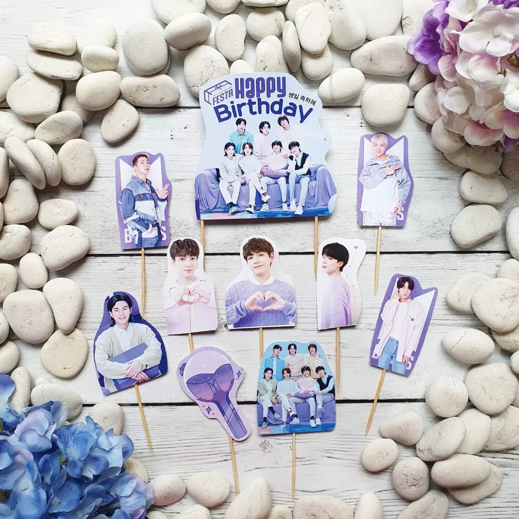 Birthday cake Decoration cake topper cake topper A set Of BTS Festa ...