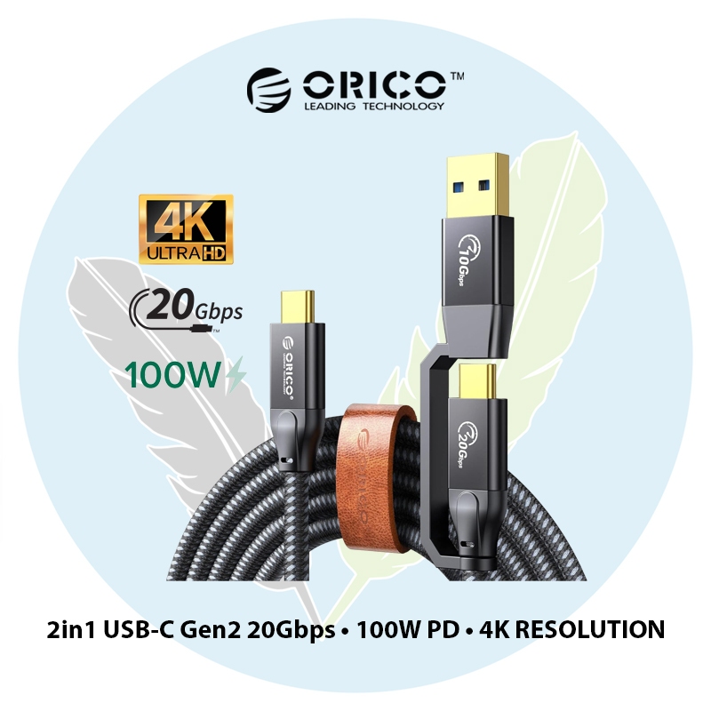 Orico ACC32 (USB-C 20Gbps 2in1 Data Cable) | Shopee Singapore