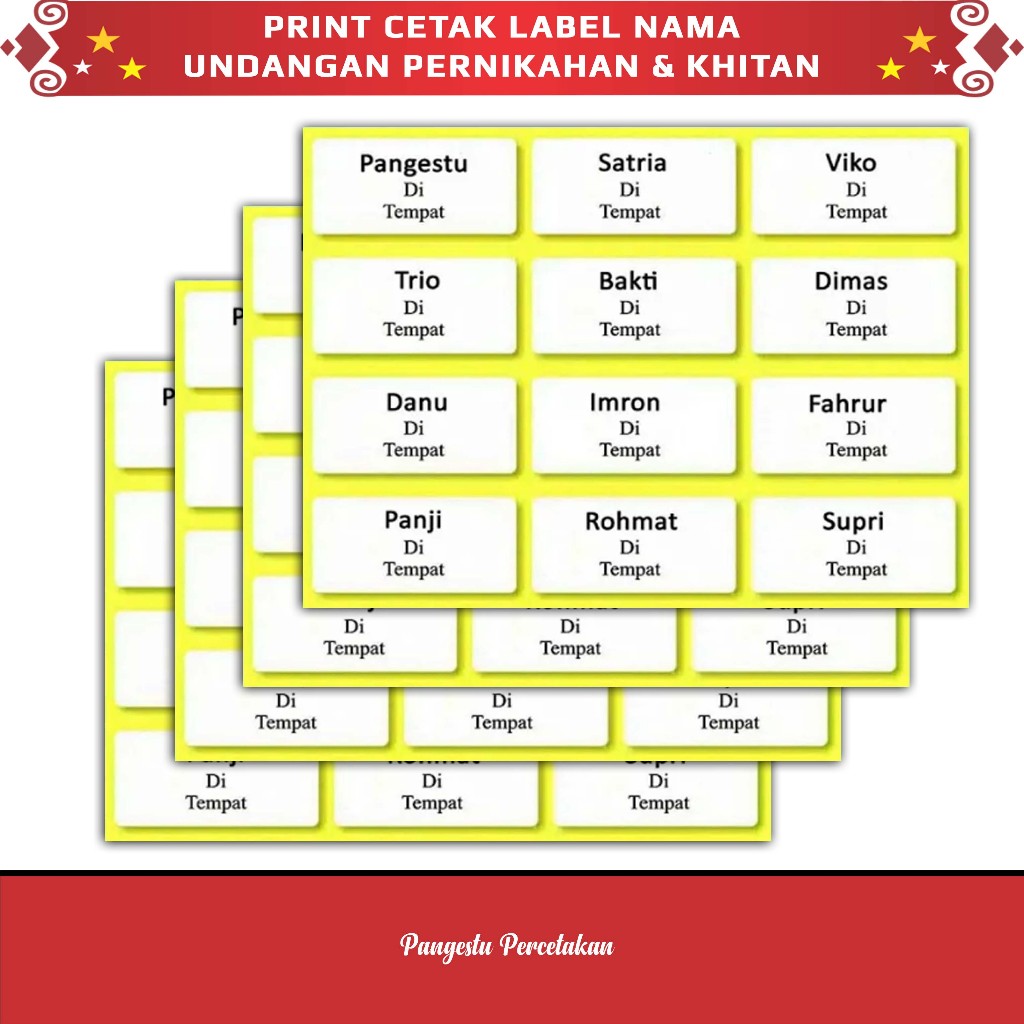 Print Invitation Name Labels 103, Print Invitation Stickers Code 103 ...