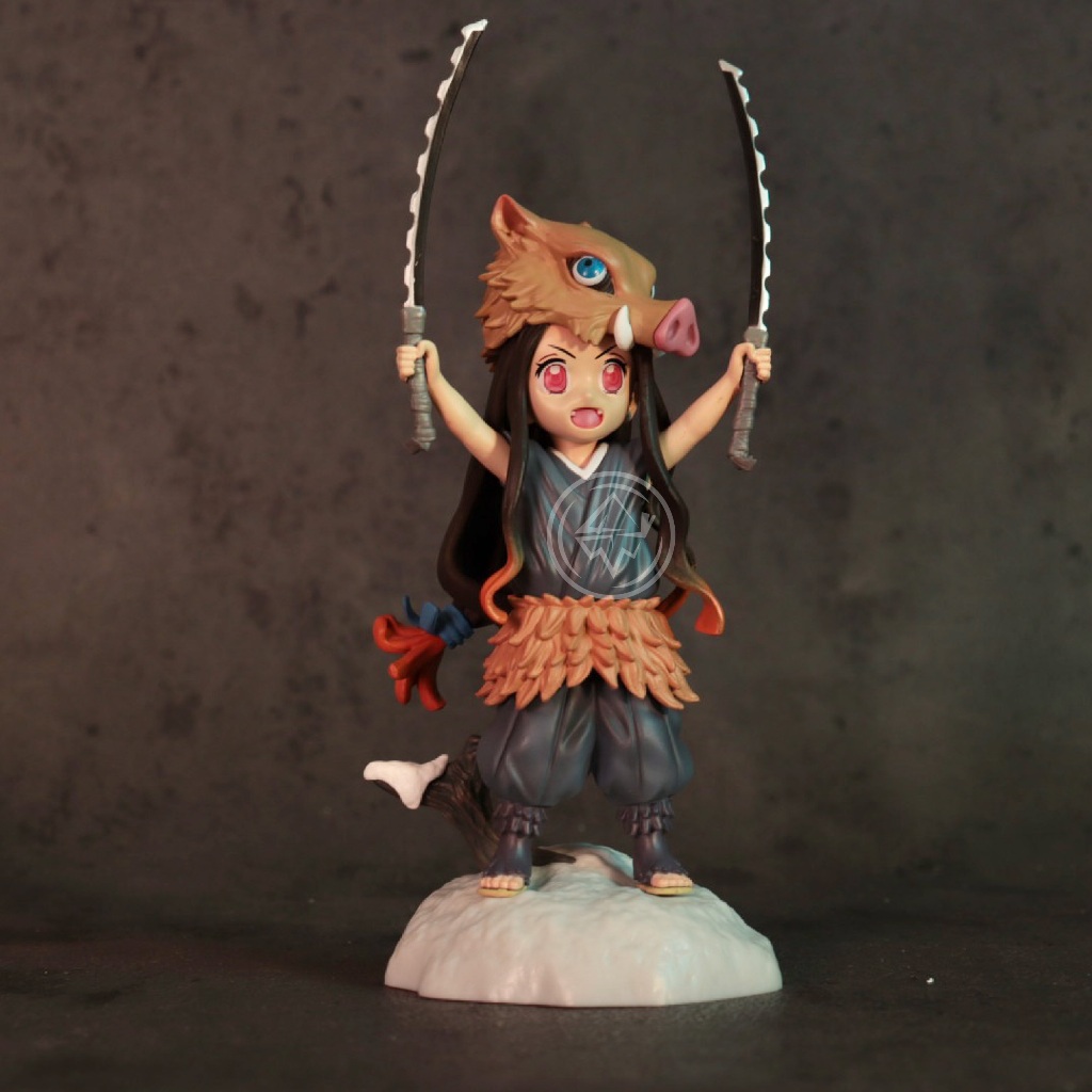 Nezuko boar mask inosuke chibi version demon slayer kimetsu no yaiba ...