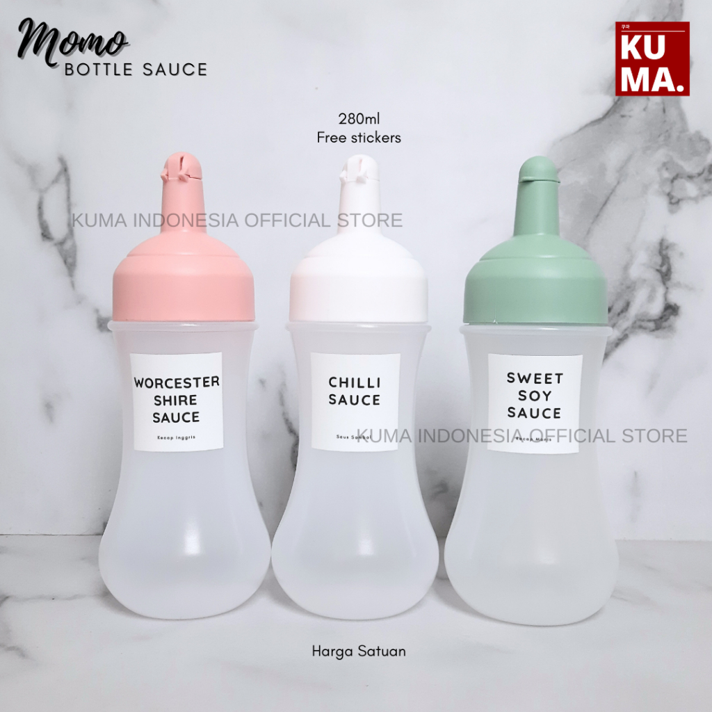 Kuma Momo Aesthetic Sauce Bottle 280ml Soy Sauce Bottle Beautiful Unique Chili Bottle Squeeze ...