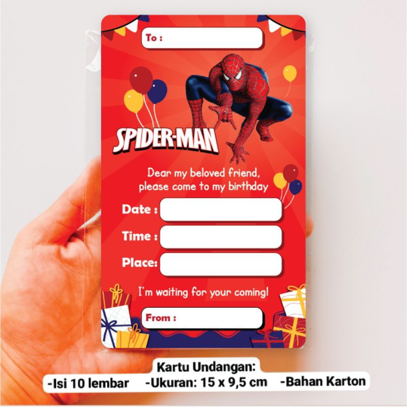 10-pack BIRTHDAY INVITATION CARD SPIDERMAN AVENGERS MARVEL INVITATION ...
