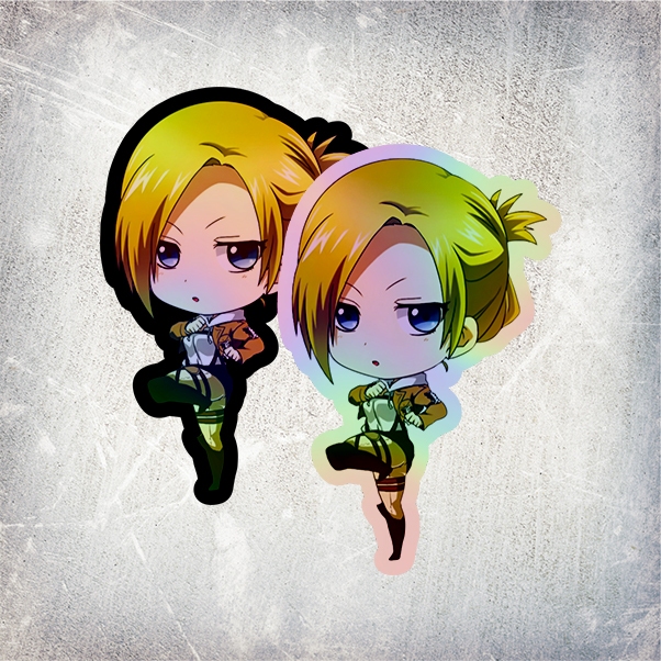 Chibi ANNIE LEONHART ATTACK ON TITAN ANIME HOLOGRAM STICKER (SHINGEKI ...