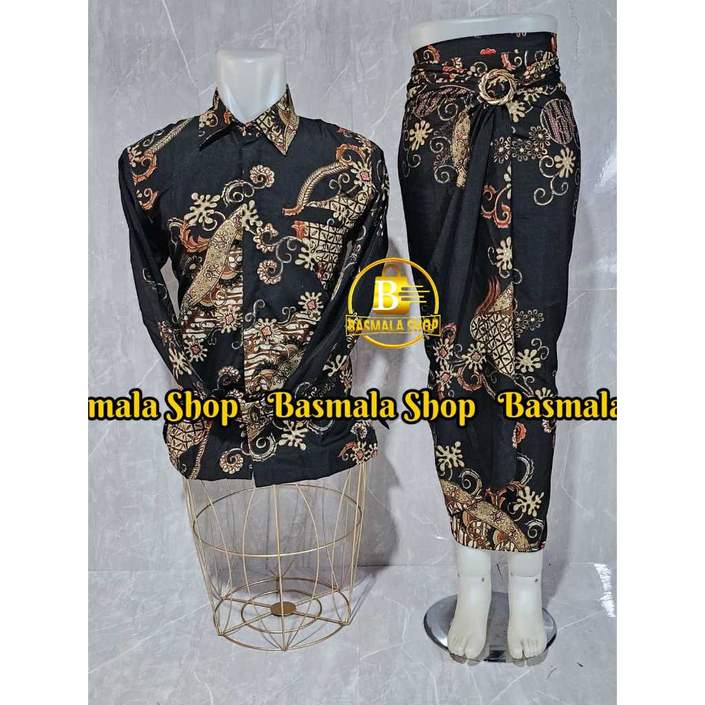 KEMEJA Batik couple/batik set/batik wrap skirt/batik shirt/long hem ...