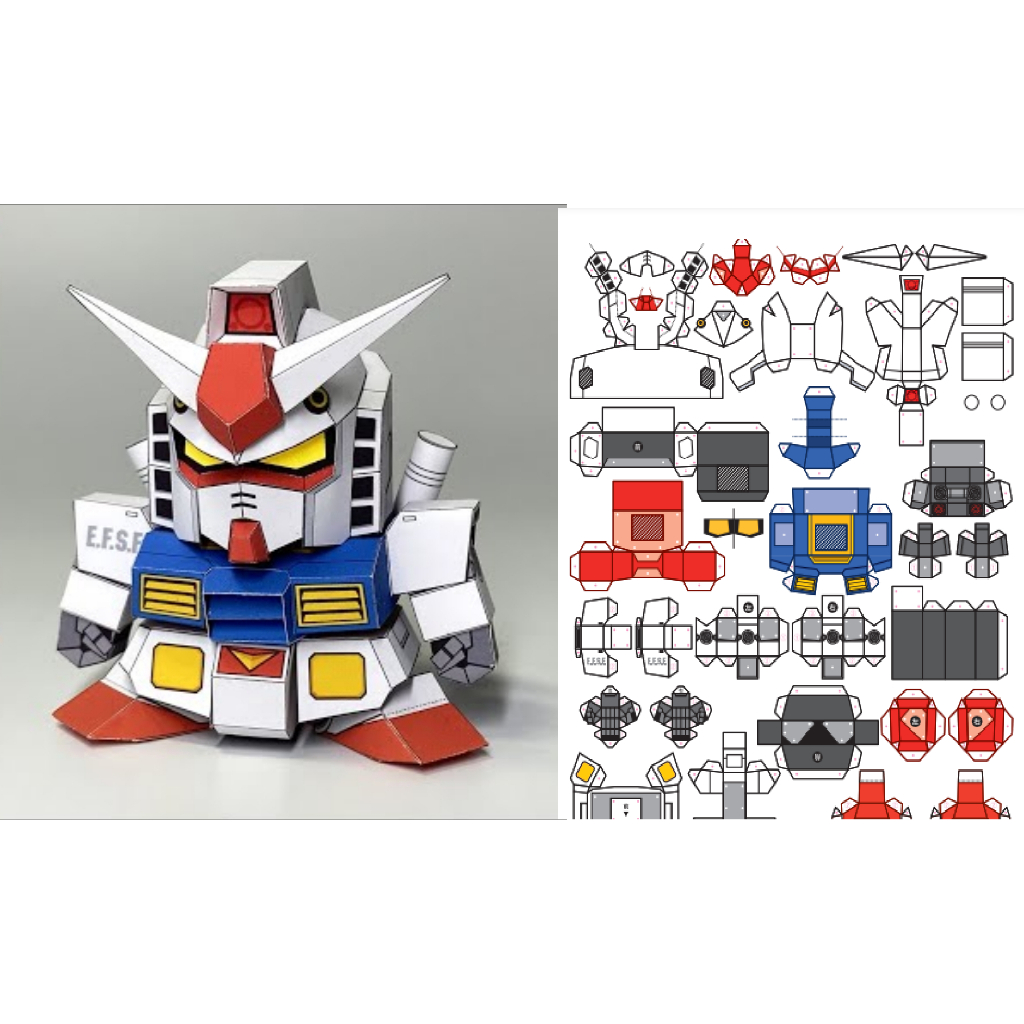 DIY Papercraft Gundam RX 78 paper pattern | Shopee Singapore
