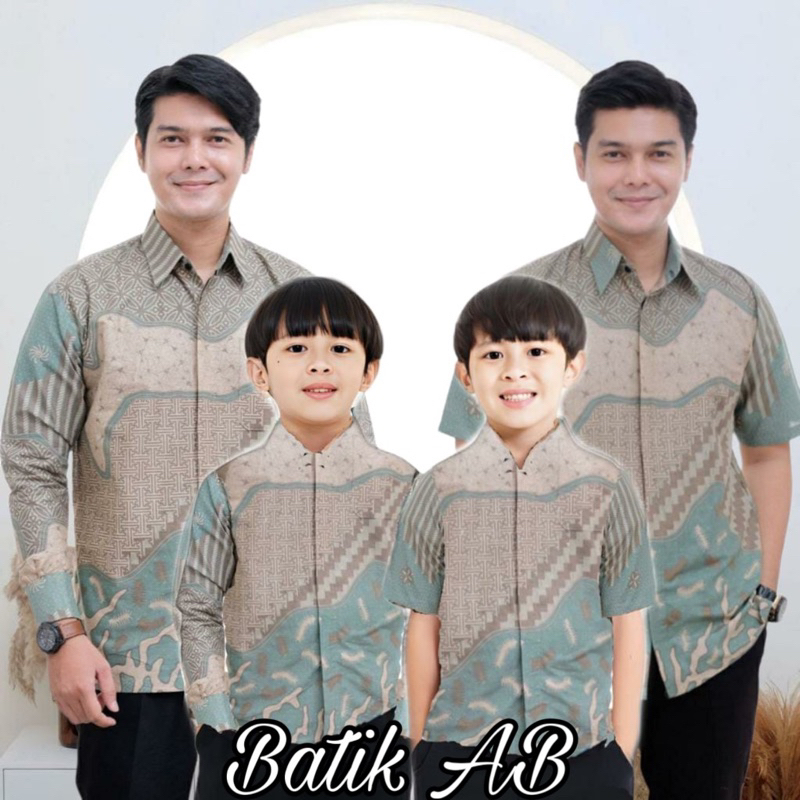 KEMEJA HIJAU Latest Couple Batik-Father Couple Batik Shirt Children's ...