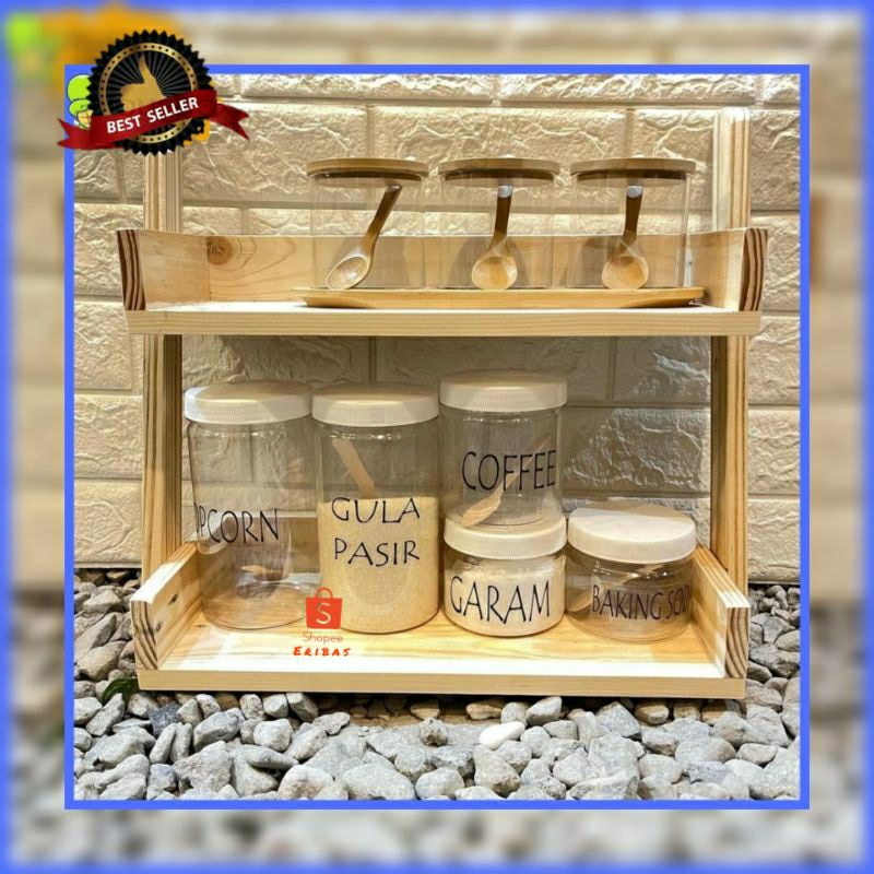KAYU Modern Stacking Kitchen Onion Spice Rack 2 Tier Premium Multi ...