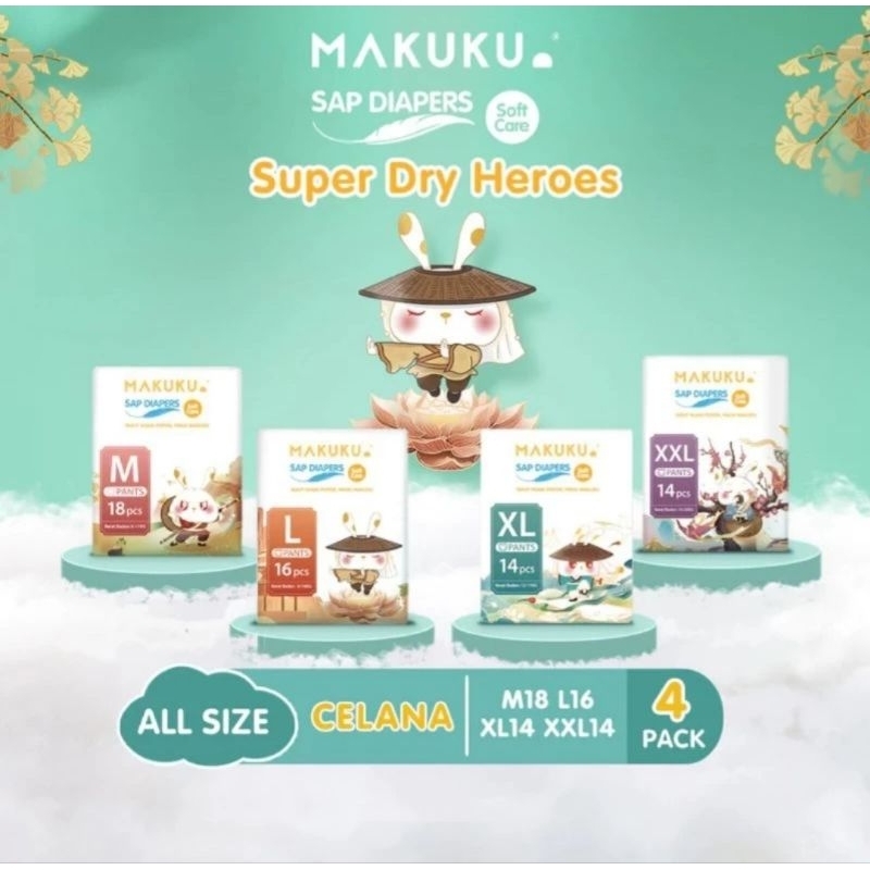 Makuku SAP Diapers Soft Care M18 Diaper | Shopee Singapore