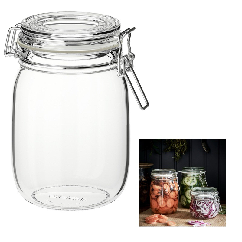 Ikea Stainless Steel Airtight Glass Jar | Shopee Singapore