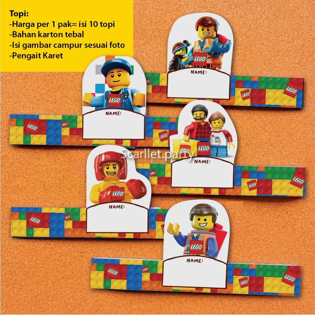 Lego BIRTHDAY Hat HAPPY BIRTHDAY Hat Circle Kids BIRTHDAY HBD Paper Hat ...