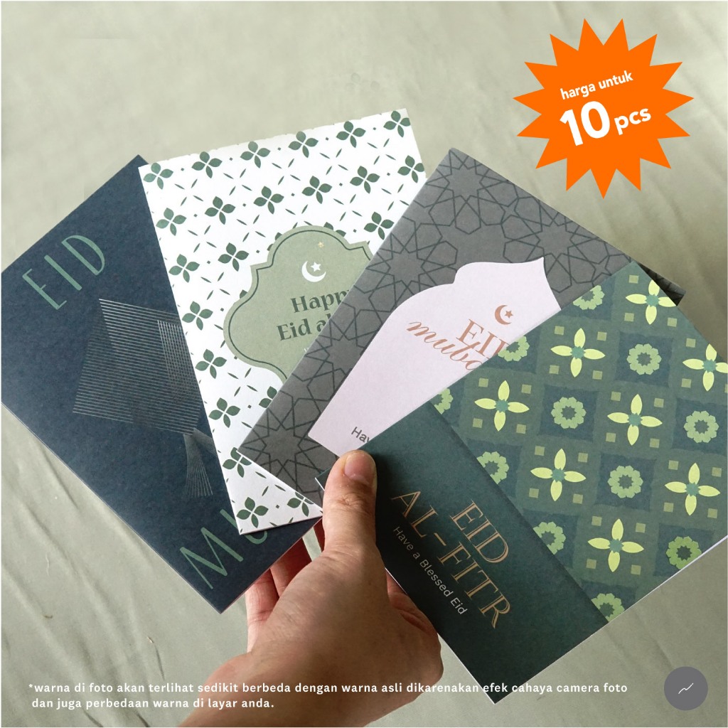 Eid Cards Eid Al-Fitr Greeting Cards Eid Mubarak Cards (10pcs) | Shopee ...