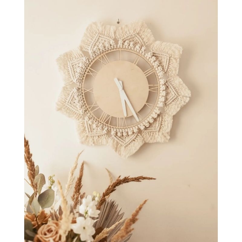 Macrame clock aesthetic clock decorative wall clock aesthetic wall ...