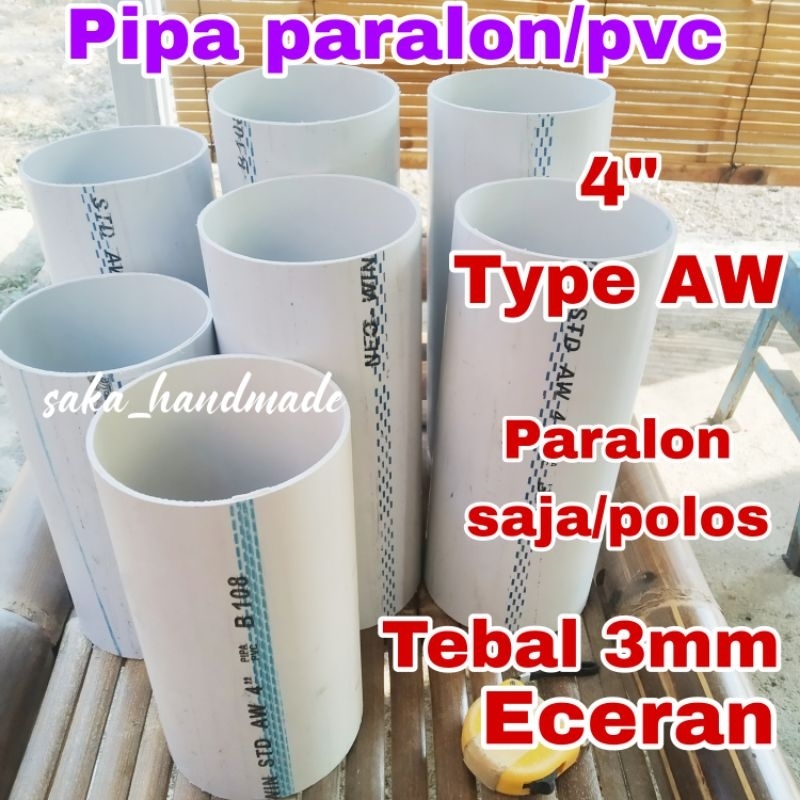 Paralon/pvc PIPE 4" TYPE AW 3mm THICK PIPE ONLY RETAIL | Shopee Singapore