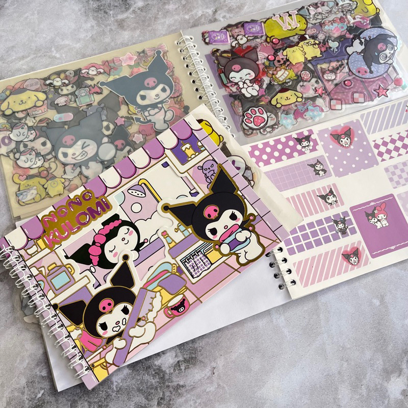 Sanrio Kuromi MY Melody Cinnamoroll Pompompurin Character Book Sticker ...