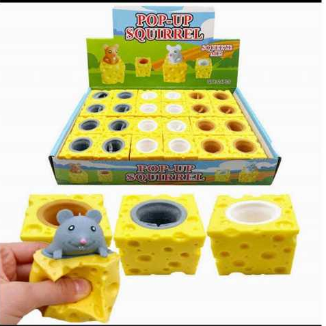 Pop It Squishy Silicone Rubber Pop Up Squirrel Cheese Mouse Toy ...