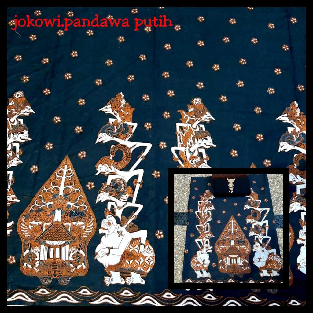 Batik cloth printed with wayang pandawa motifs, pekalongan batik ...