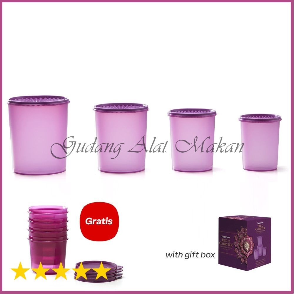 Tupperware Deco Canister Set Free Mini Deco | Shopee Singapore