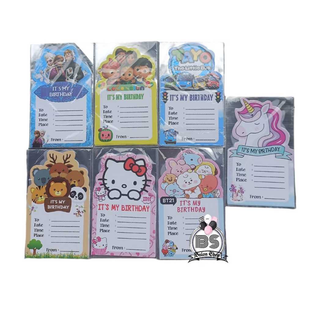 1pack Children's Birthday Invitation Card Cartoon Character Shape ...