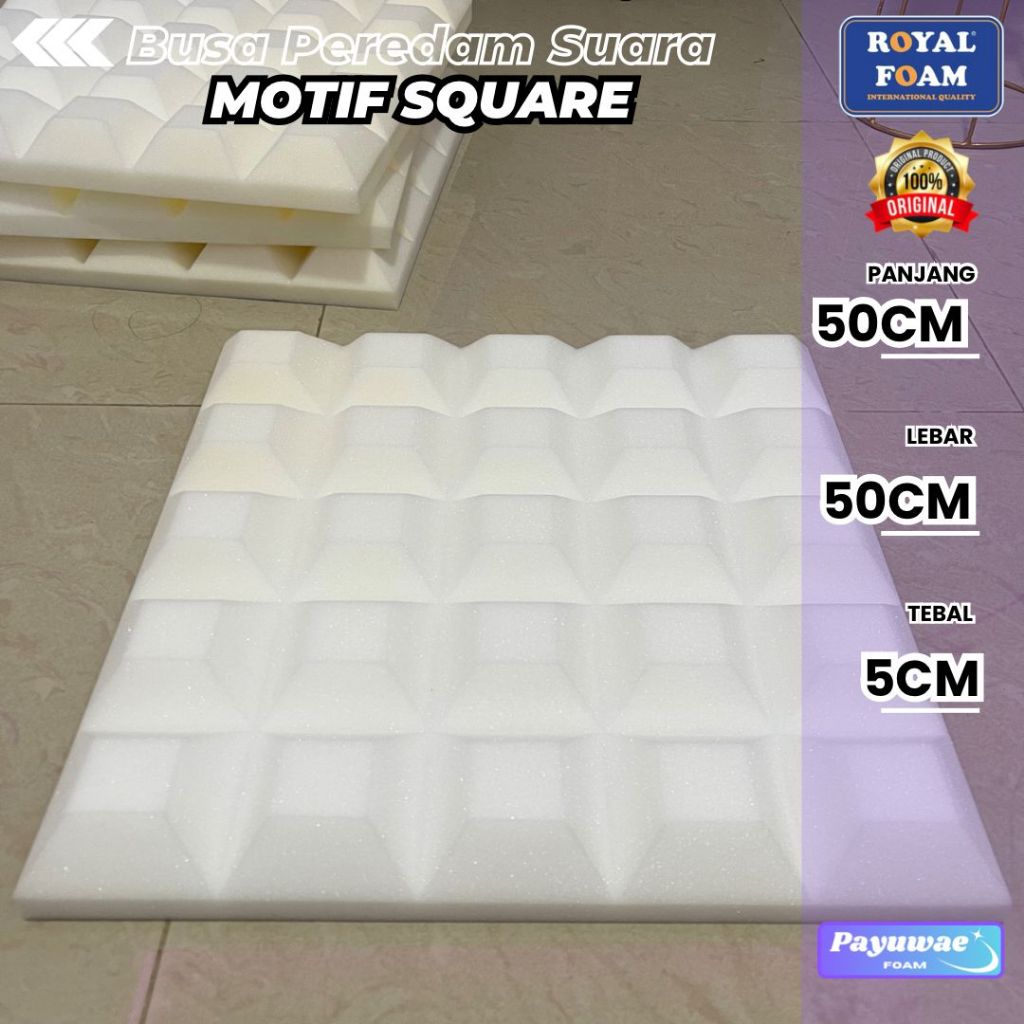 PUTIH Foam Room Soundproofing 50X50X5CM White Color Large Size SQUARE ...