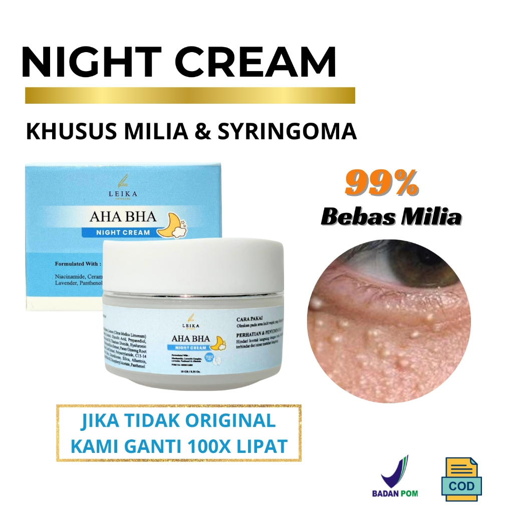 MATA Powerful Night cream milia Remover Permanent Bpom cream milia ...
