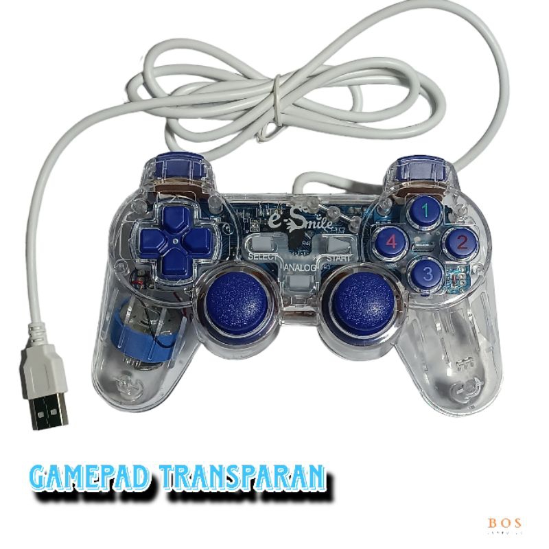 Gamepad TRANSPARENT SINGLE ESMILE PC / JOYSTICK PC USB 2.0 VIBRATION ...