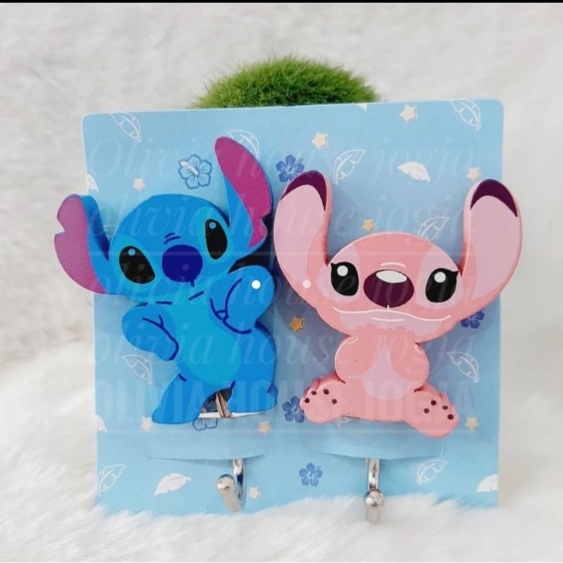 Wooden Stitch Clothes Hanger Set Stitch Angel Clothes Handle Set ...