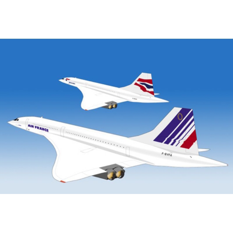 Air france concorde aircraft papercraft pattern sheet scale 144 (CN-B ...