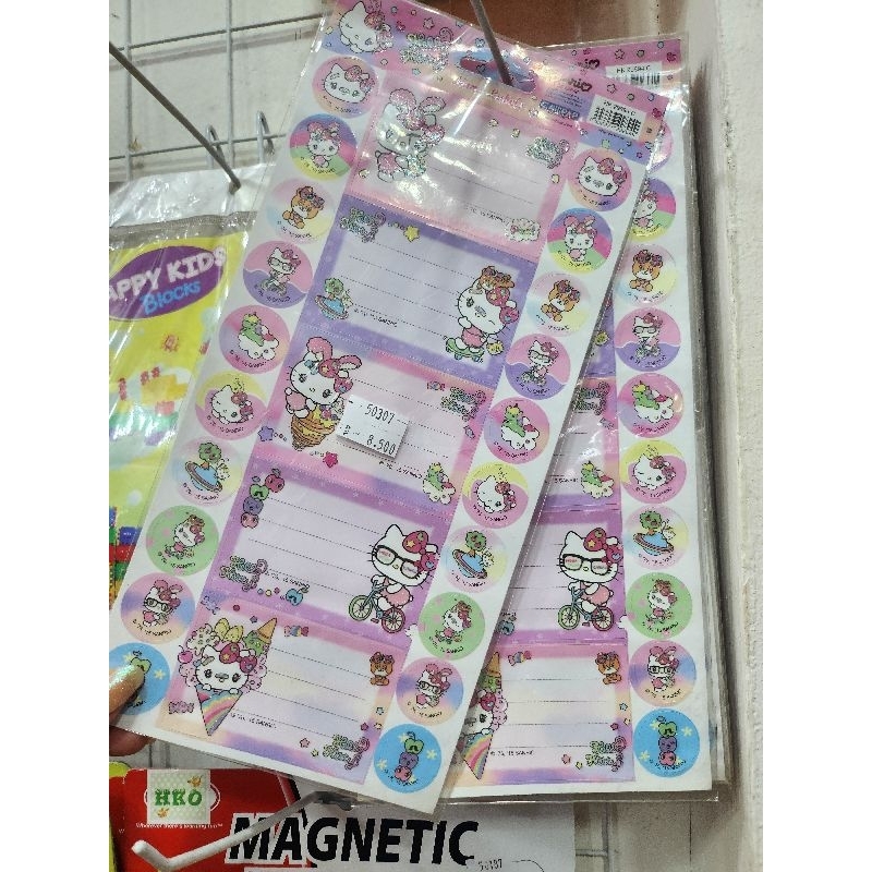 Hello Kitty Glitter Sticker+Sanrio Character Name Label Sticker Import ...