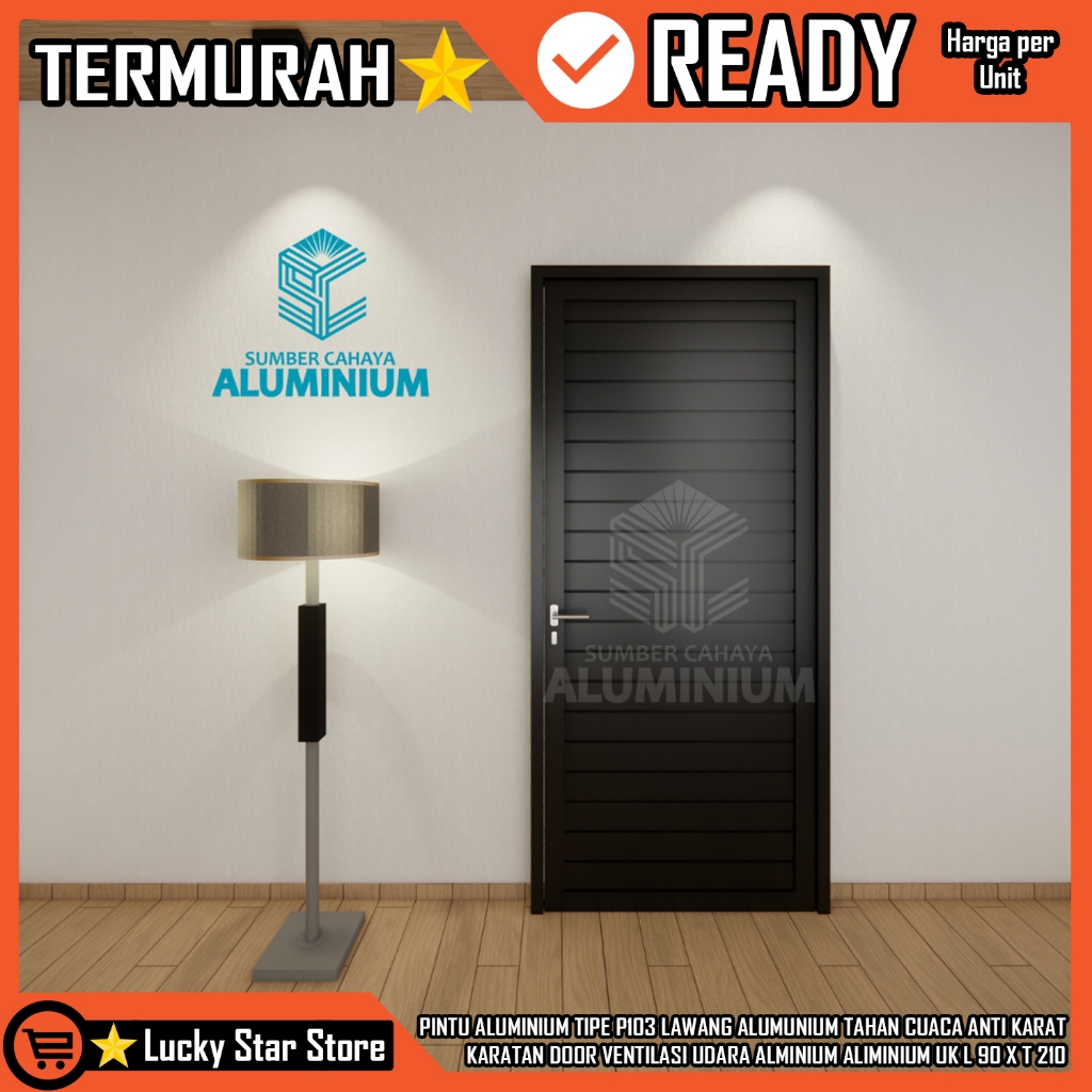 [Instant] ALUMINUM WC DOOR FULLSET TYPE P103 SIZE L 90 X H 210 BATHROOM ...