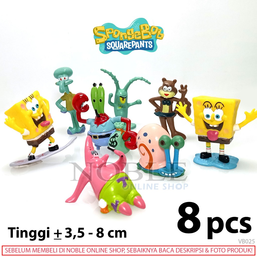 [8 Pcs] SPONGEBOB SQUAREPANTS FIGURE SPONGE BOB CARTOON CHARACTER ...