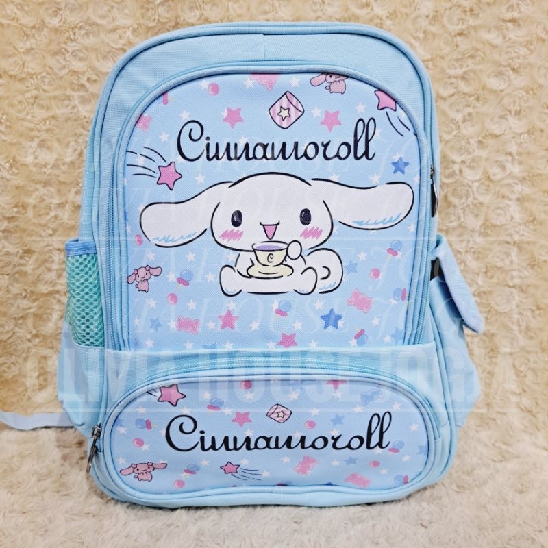 Cinnamoroll Backpack 3 Zippers Blue Front Pocket Cinnamoroll Backpack ...