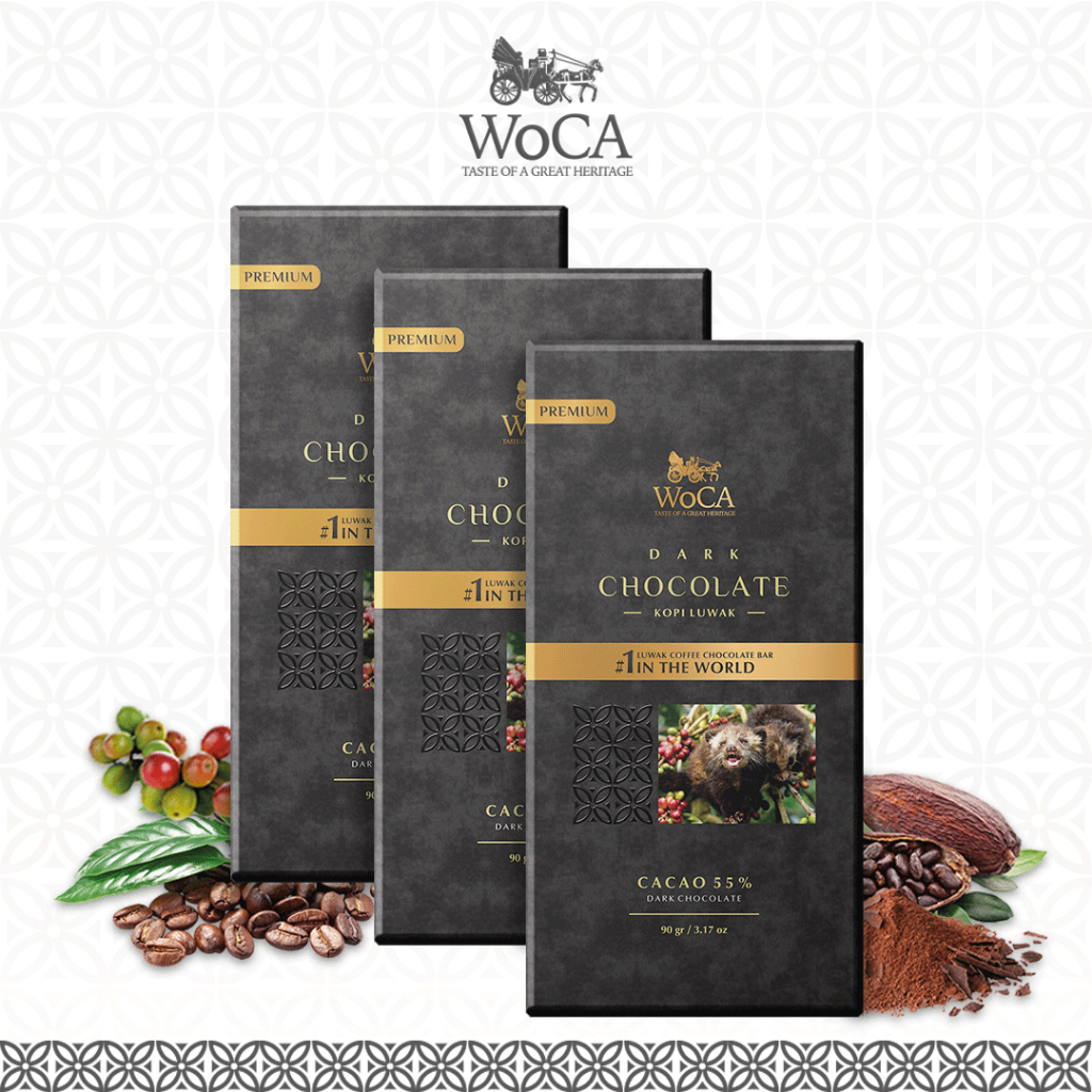 WoCA Premium Chocolate Luwak Bar Dark Coffee or Milk 40/90 grams ...