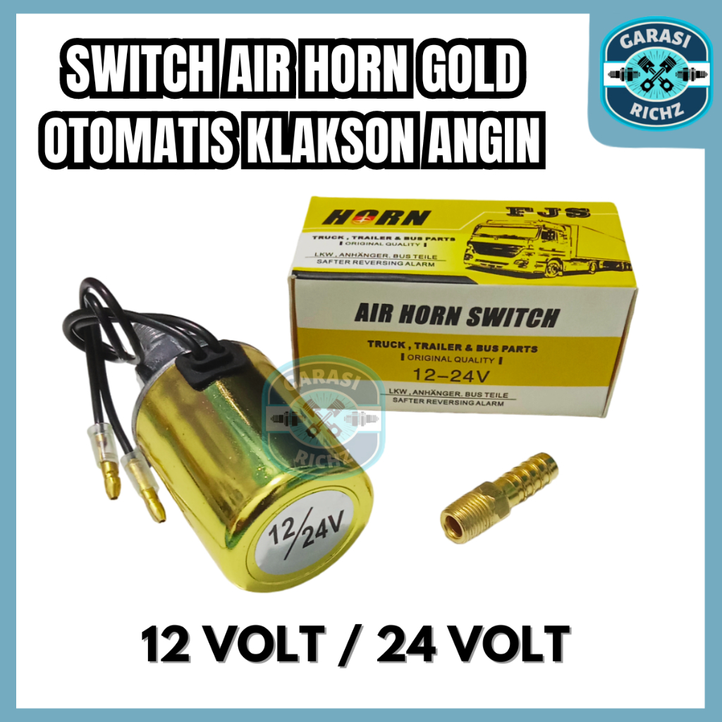 Gold HORN AIR SWITCH 12 VOLT / 24 VOLT ORIGINAL FJS BRAND / AUTOMATIC ...