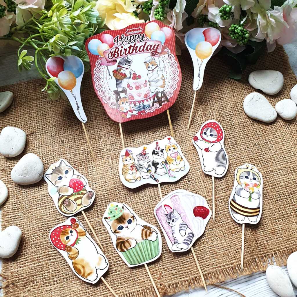 Mofusand Birthday Cake Topper Cupcake Pudding Tumpeng Hampers Cake ...