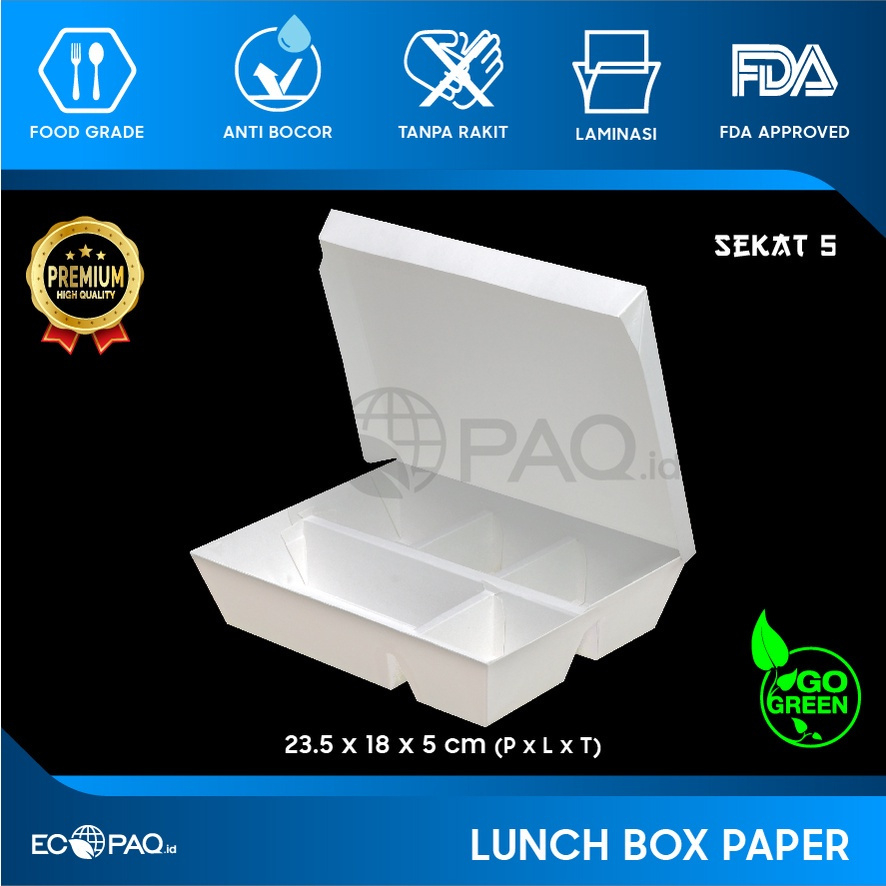 5-separated Lunch Box - 5-Separated Bento Box - (20 pcs) | Shopee Singapore
