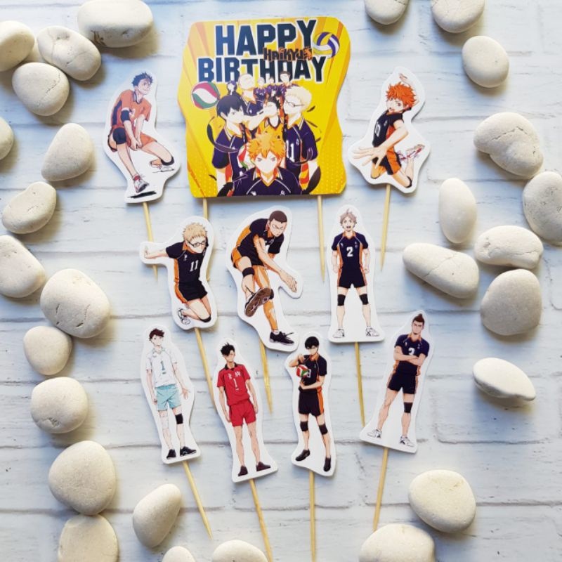 A set Of Haikyu Haikyuu Character Birthday cake topper | Shopee Singapore