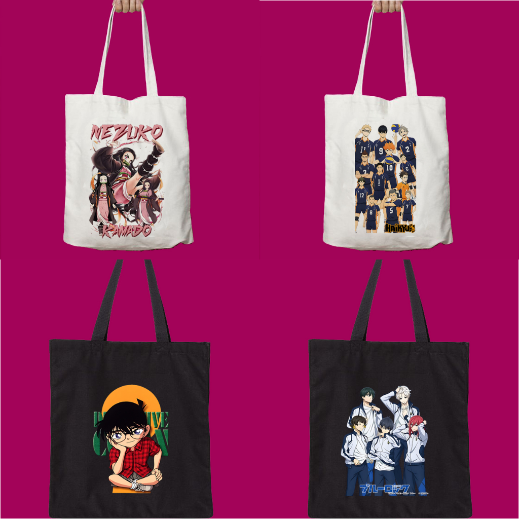 HITAM Totebag Tote Bag Black Goodie Bag Anime Character Bag Blue Lock ...