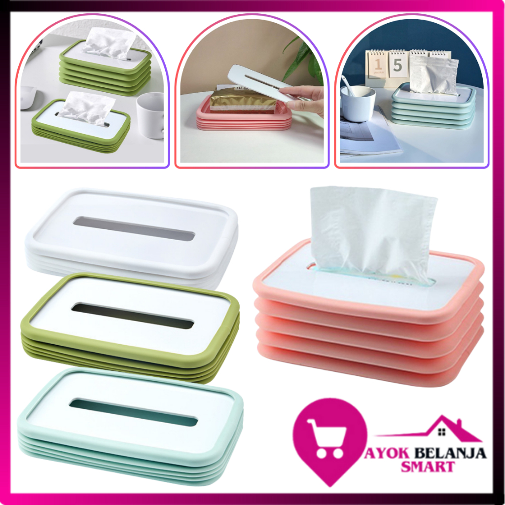 ABS Flexible Tissue Box Folding Tissue Holder Foldable Silicone Lifting ...