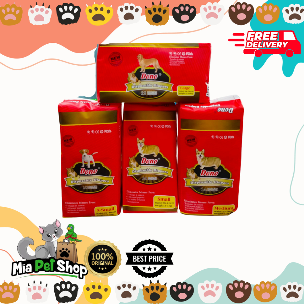 Pampers Dog Diapers Female Dono UK X - SMALL / SMALL / MEDIUM / LARGE ...