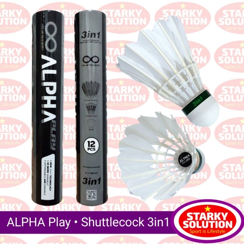 ALPHA Play 3 in 1 Shuttlecock Original 3 in 1 Kock Badminton ...