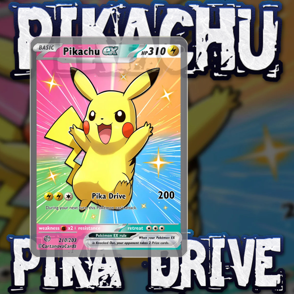 POKEMON TCG CARD HOLOGRAM ENGLISH VERSION ex - PIKACHU PIKA DRIVE ...