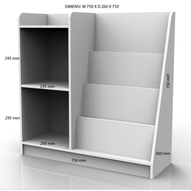 PUTIH KAYU Aufa Minimalist multi-purpose wooden children's bookshelf ...