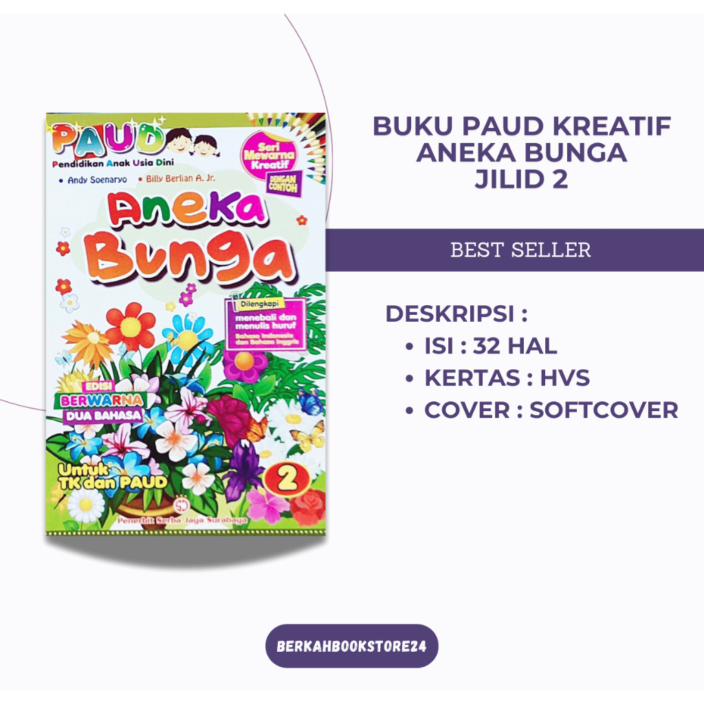 Creative Coloring Series Paud Book With 2nd Volume Flower Examples ...