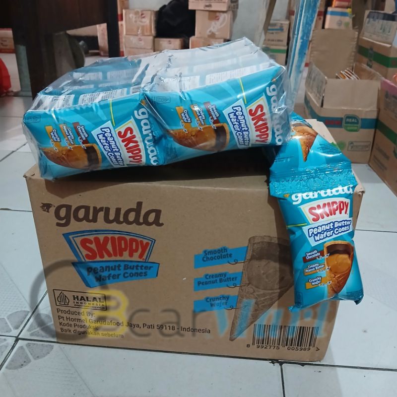 SKIPPY CONE Wafer Peanut Butter Chocolate contains 5 Chocolate Peanuts ...