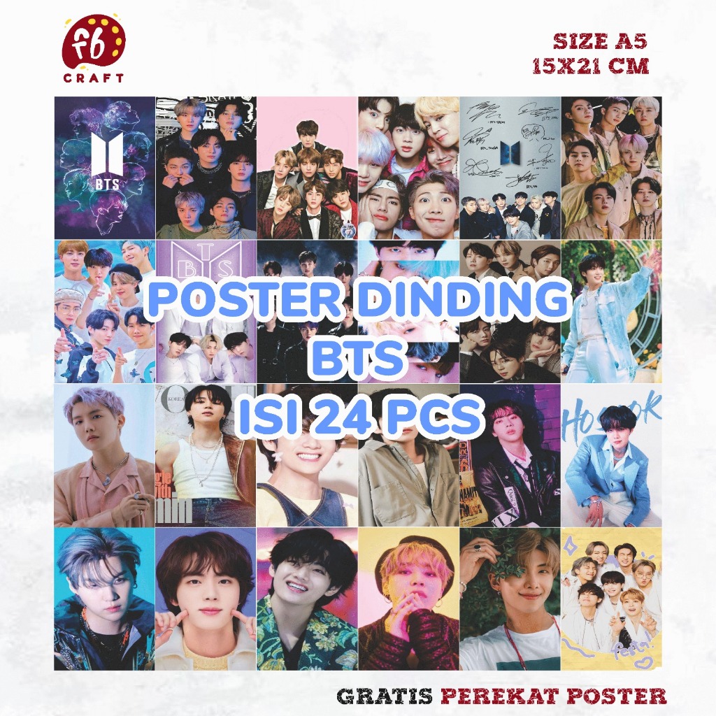 Bts K-POP Wall Poster (Free Adhesive) | Shopee Singapore