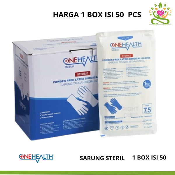 Onehealth Handscoon Medical Latex Sterile Rubber Sterile Gloves 1 Box ...