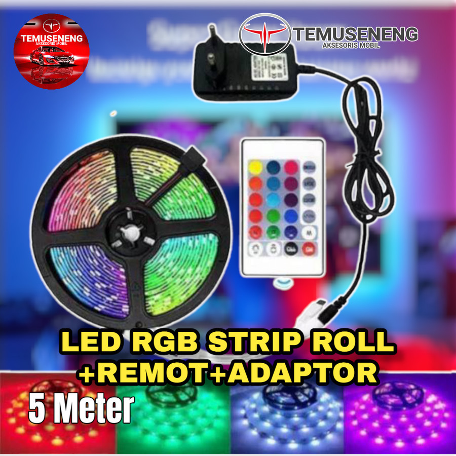 Led STRIP Lights RGB ROLL Colorful 5 Meters With Remote And Adapter ...