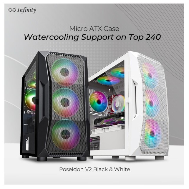 Casing INFINITY POSEIDON V2 MICRO ATX GAMING CASE INCLUDE 3 FAN ...