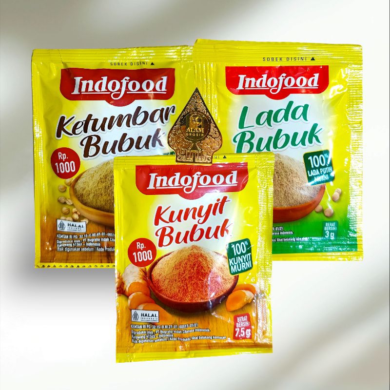Indofood Turmeric Powder, Pepper Powder, Coriander Powder, 1 Box ...